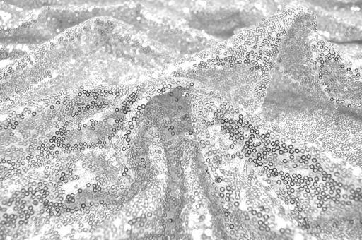 Pailletten-Stoff Mini - Silber | Stoffe online kaufen stoffmeile.de