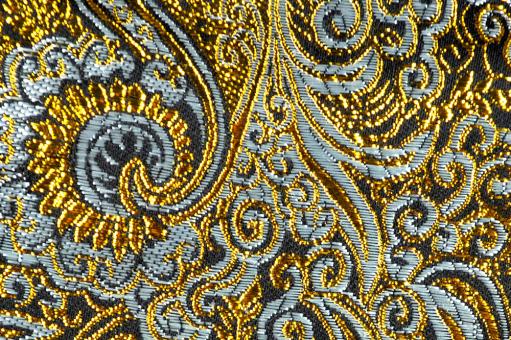 Brokatstoff Sultan - Schwarz/Gold | Stoffe online kaufen stoffmeile.de