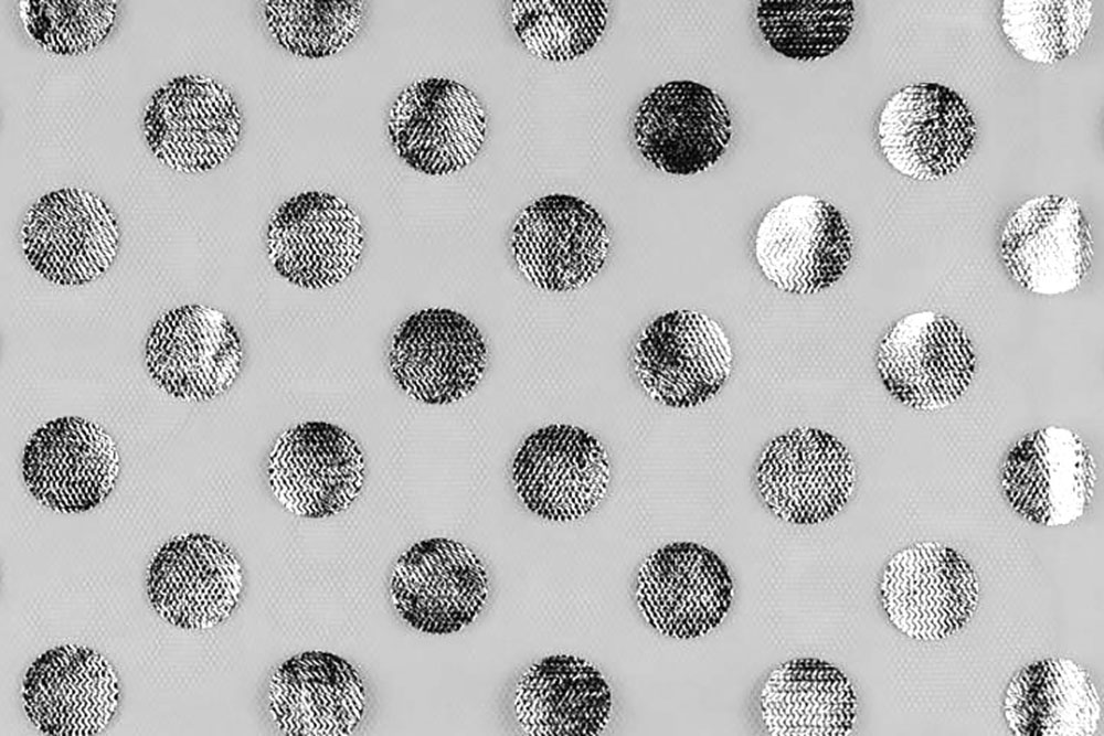 Shiny Dots - Tüll - Weiß/Silber | Stoffe online kaufen stoffmeile.de
